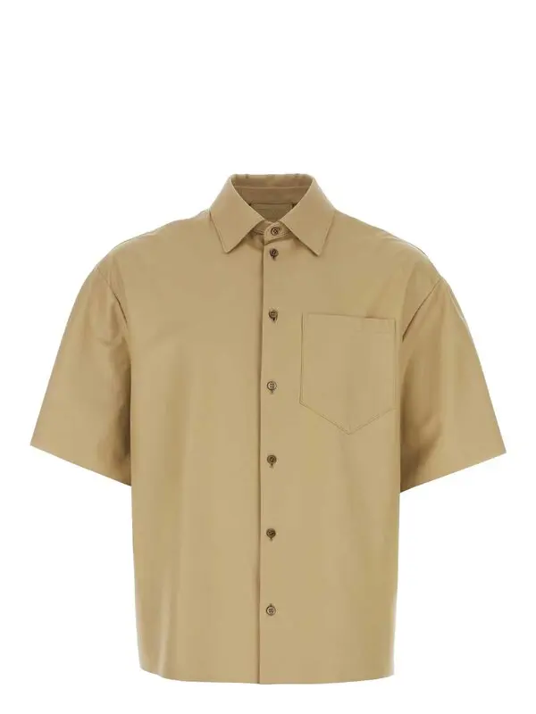 Prada Beige Leather Shirt - Brown