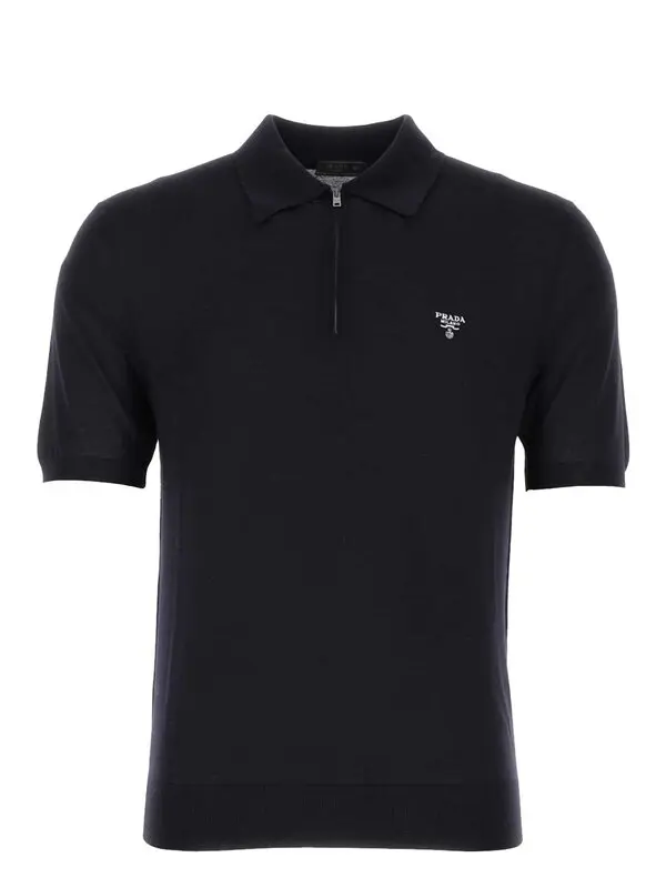Prada Virgin Wool Polo Shirt - Blue