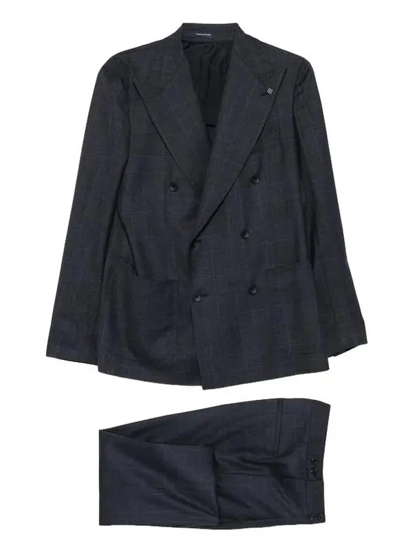Tagliatore Suits Double Breasted Suits - Blue