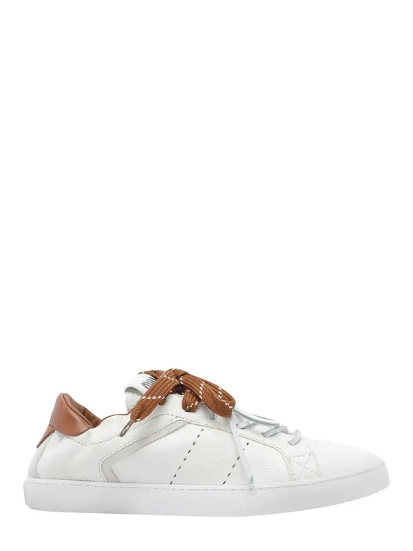 Miu Miu Logo Deco Leather Sneakers - White