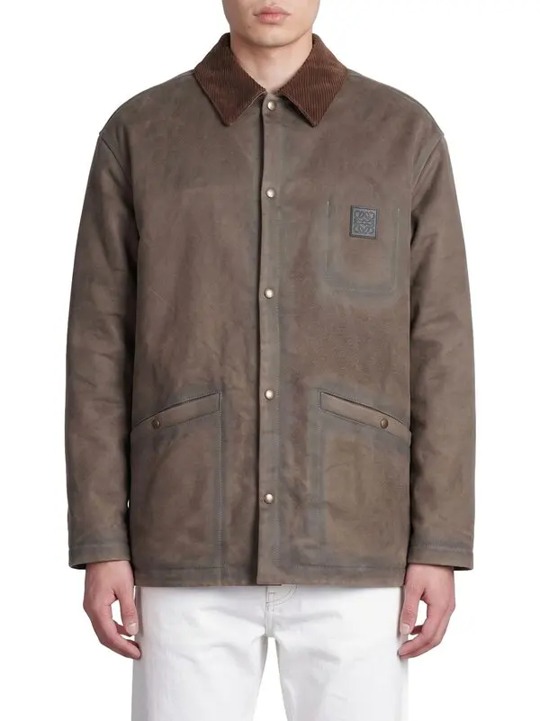 Loewe Cotton Blend Shirt Jacket - Brown