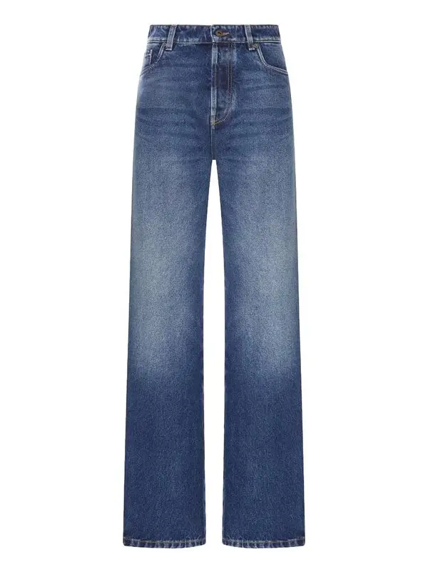 Miu Miu Wide-leg Jeans In Délavé-effect Denim - Blue
