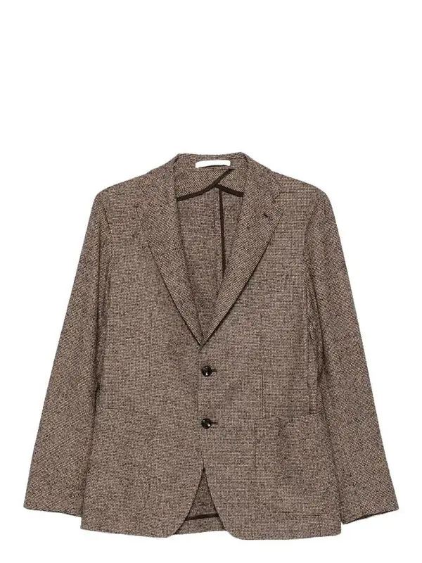 Tagliatore Textured Notch Lapel Blazer - Brown