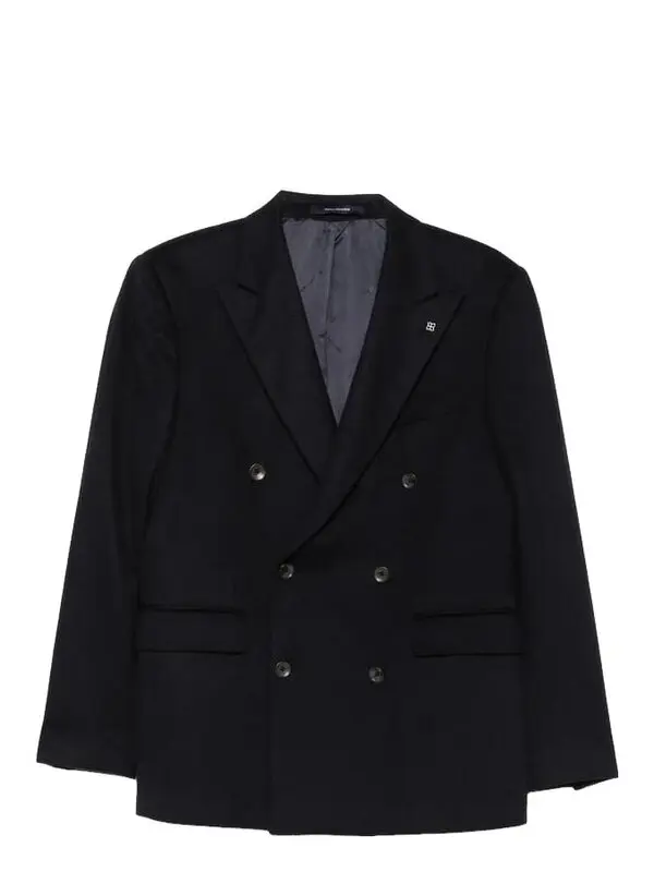 Tagliatore Virgin Wool Blend Double-breasted Blazer - Blue