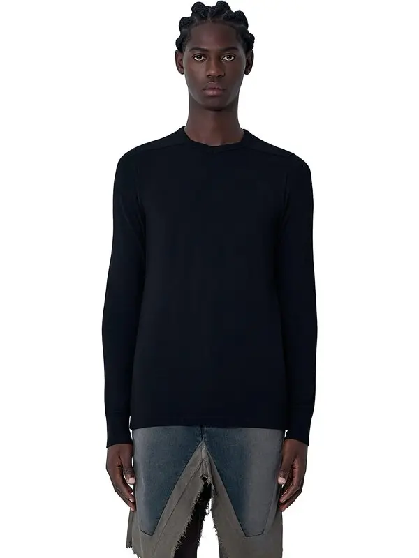 Rick Owens Technical Knit Long Sleeve Sweater - Black