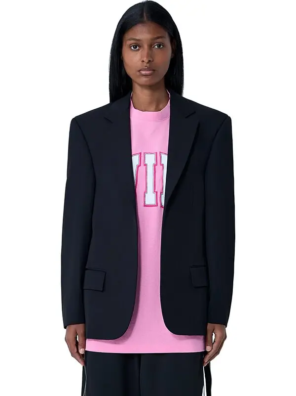 Balenciaga Single-breasted Wool Blazer - Black