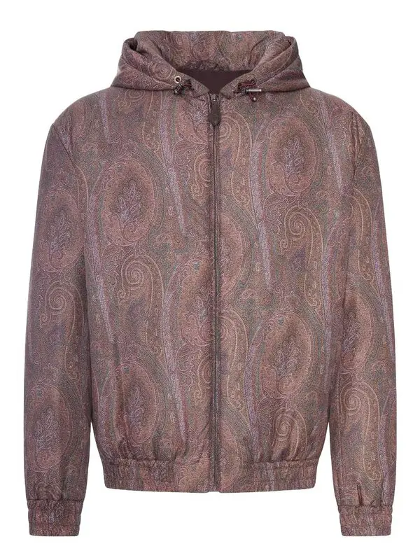 Etro Padded Arnica Pattern Bomber Jacket With Hood - Multicolor
