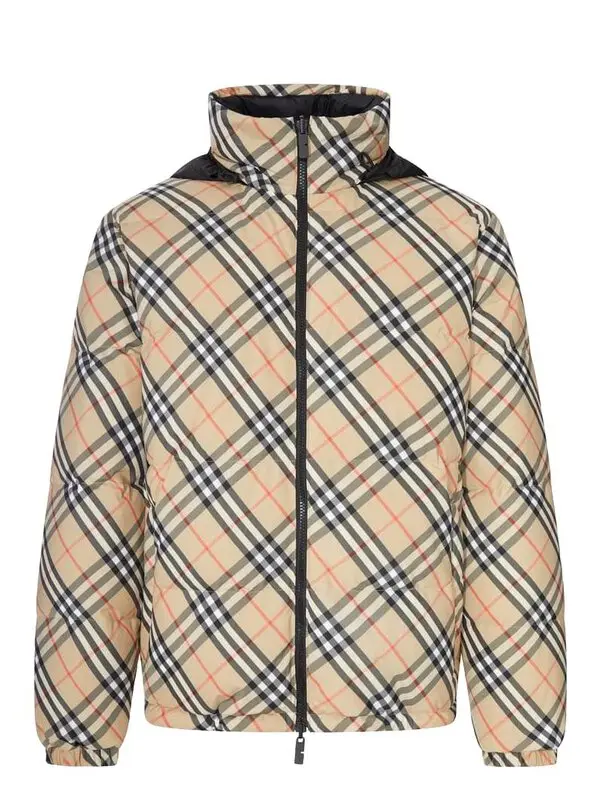 Burberry Snowdon Check Reversible Down Jacket - Black