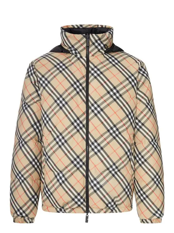 Burberry Snowdon Check Reversible Down Jacket - Black