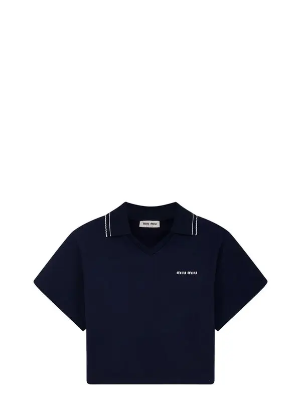 Miu Miu Cotton Sweatshirt With Logo Embroidery - Multicolor