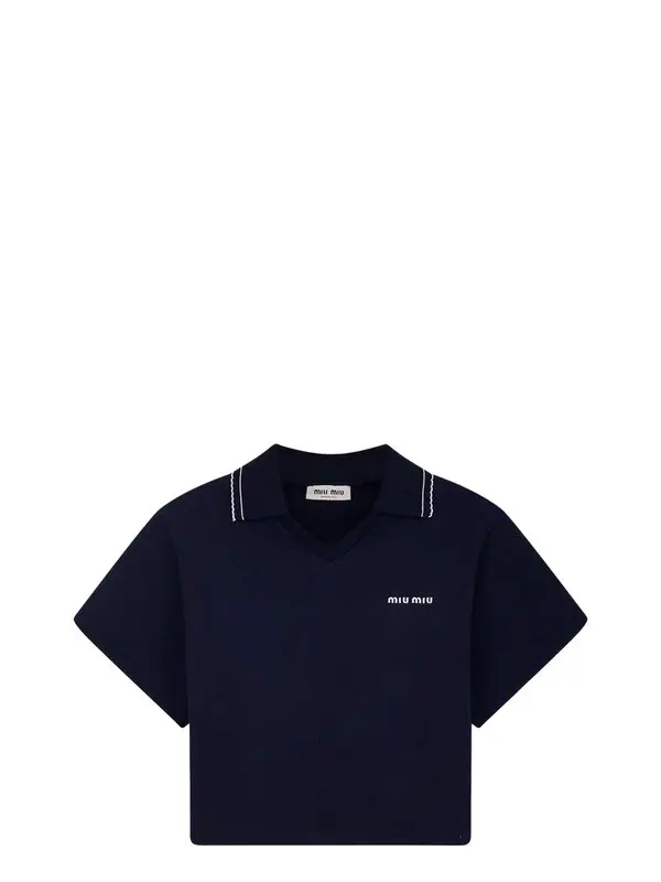 Miu Miu Cotton Sweatshirt With Logo Embroidery - Multicolor