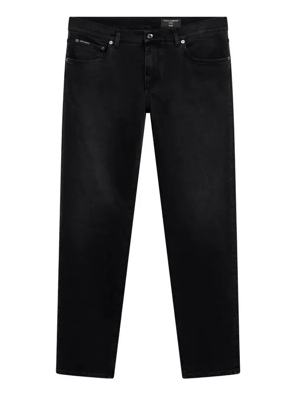 Dolce & Gabbana Stretch Jeans In Grey Denim - Black