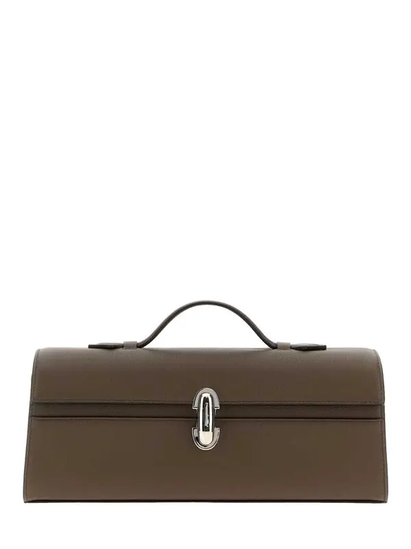 Savette Mud Leather Slim Symmetry Handbag - Brown