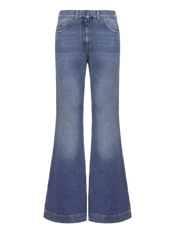 Moncler Wide Leg Denim Jeans - Blue
