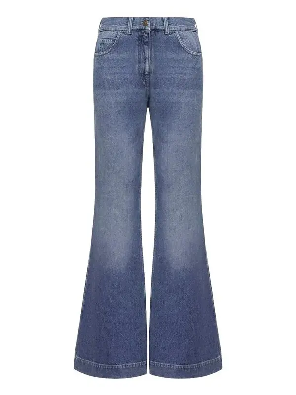 Moncler Wide Leg Denim Jeans - Blue