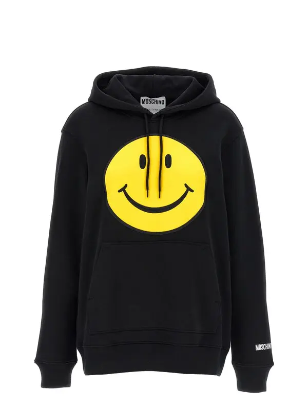 Moschino Smiley Cotton Hoodie - Black