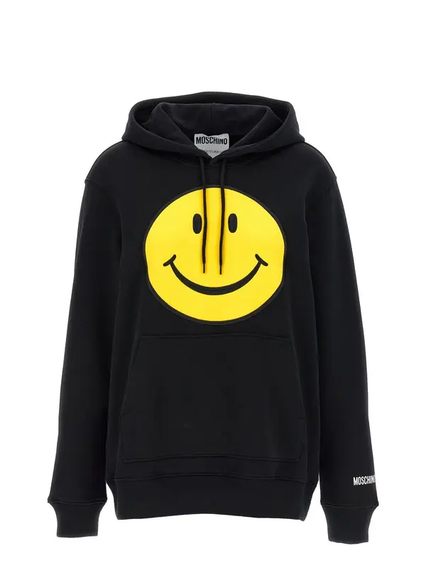 Moschino Smiley Cotton Hoodie - Black