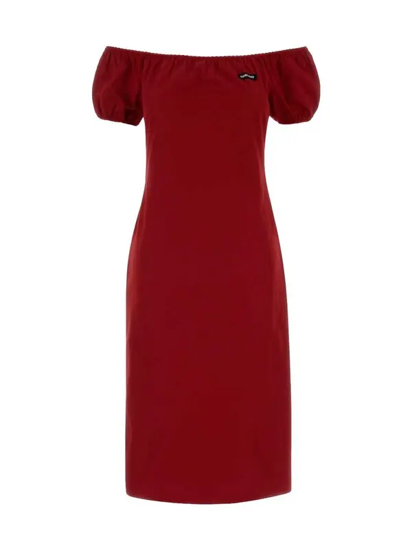 Miu Miu Cotton Midi Dress - Red