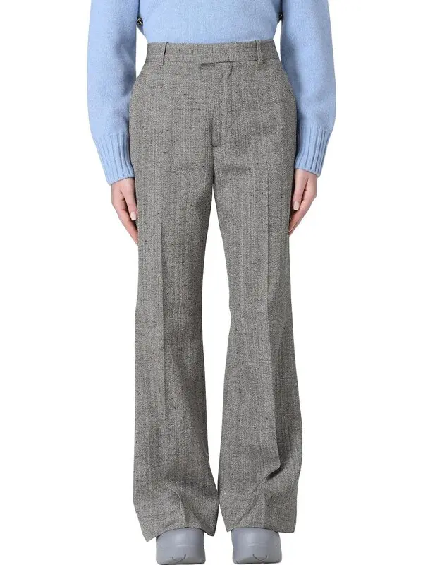 Bottega Veneta Pants In Silk And Viscose - Gray