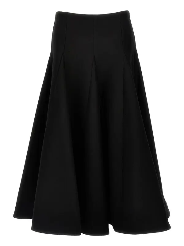 Valentino Garavani Crepe Couture Wool And Silk Skirt - Black