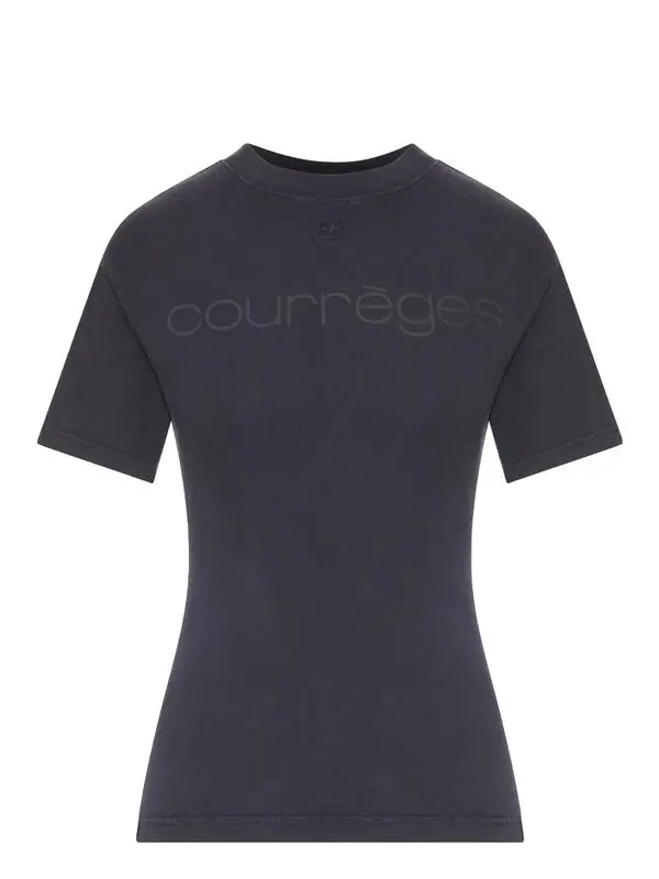 COURREGES Waisted Printed T-shirt - Black