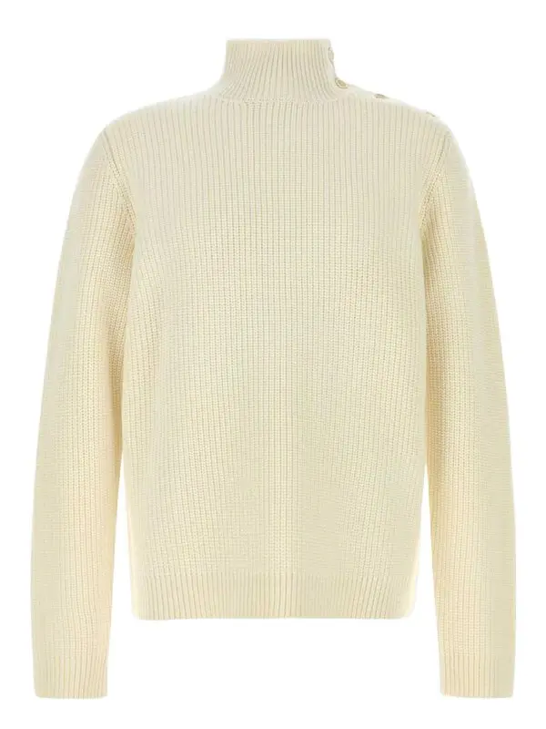 Prada Virgin Wool Knit Sweater - White