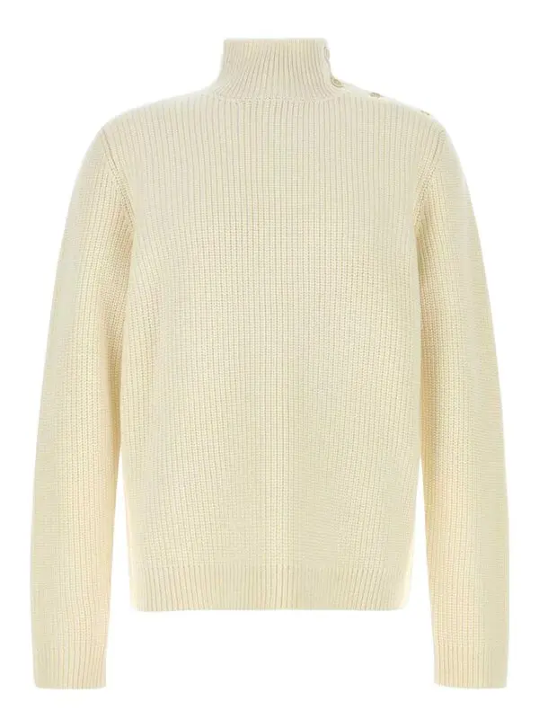 Prada Virgin Wool Knit Sweater - White