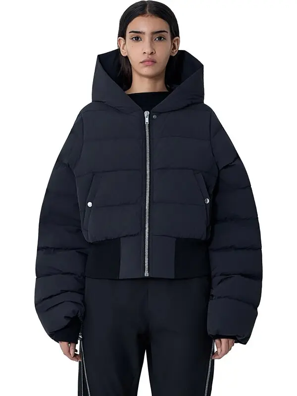 Rick Owens Hooded Down Jacket - Black