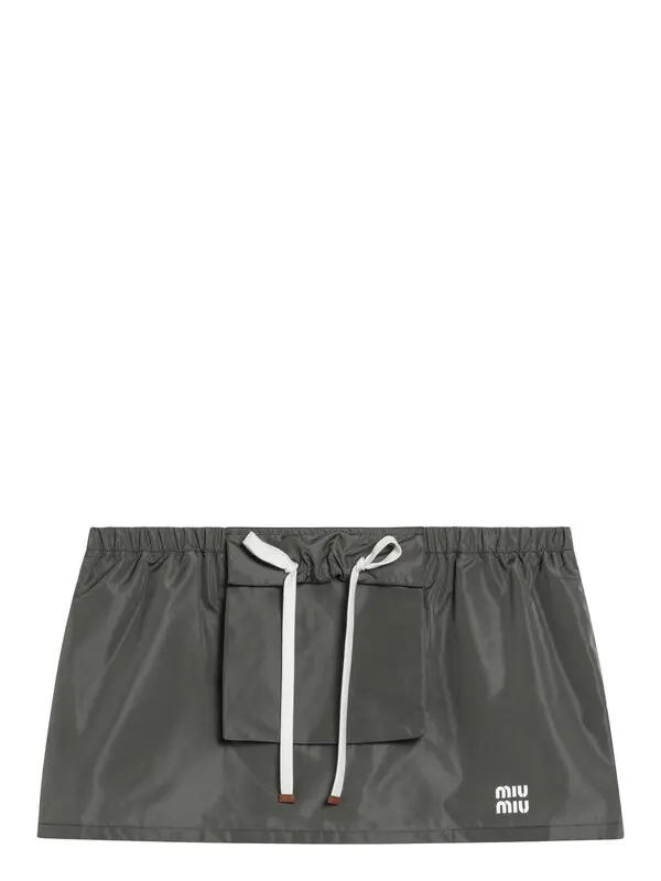 Miu Miu Tela Tec Miniskirt With Front Pocket - Green