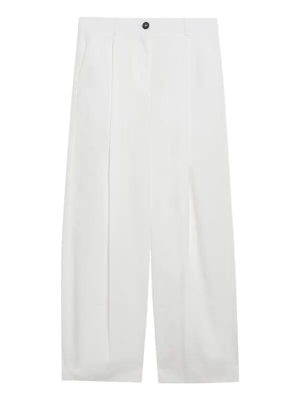 TOTEME Single-pleat Organic Cotton Trousers - White