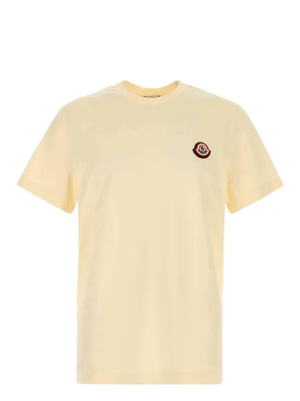 Moncler Cream Cotton T-shirt - Yellow