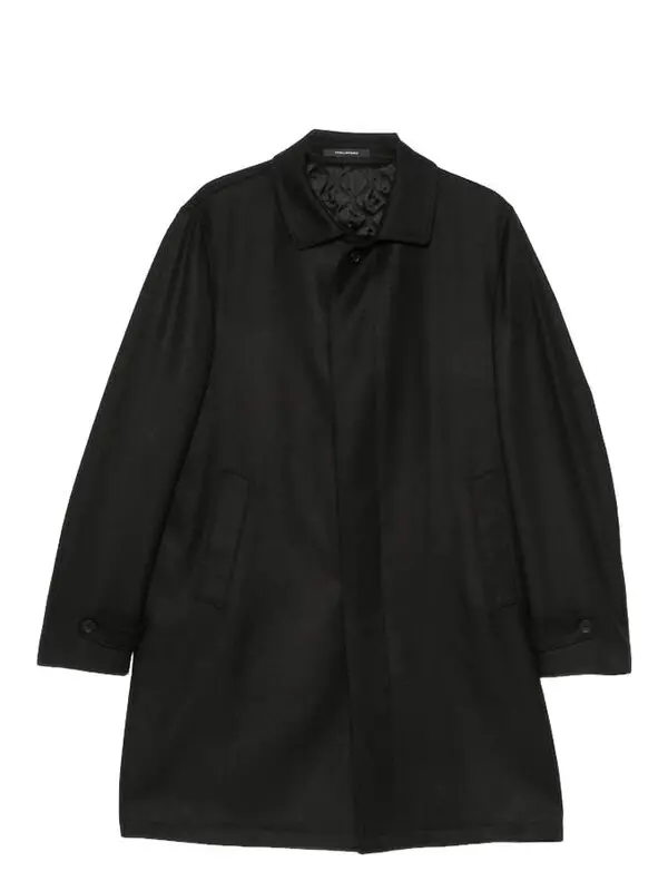 Tagliatore Single-breasted Virgin Wool Overcoat - Black
