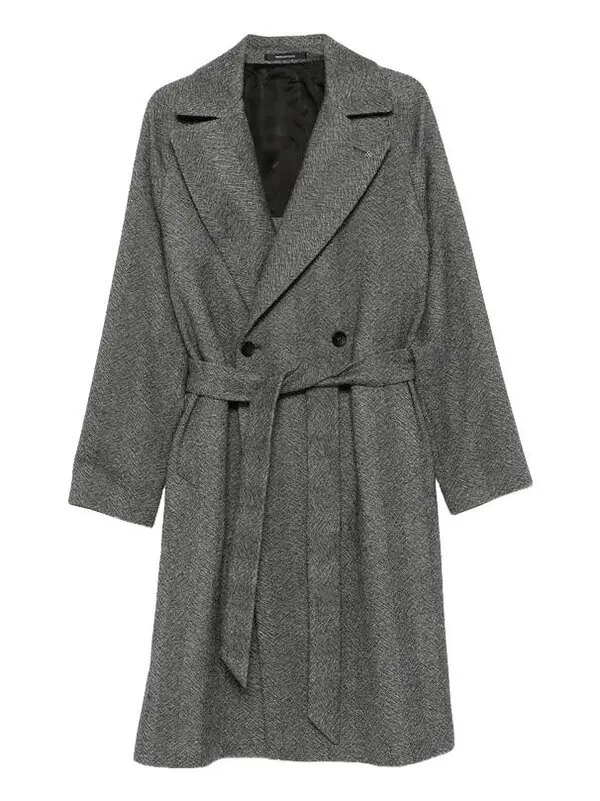 Tagliatore Herringbone Double-breasted Coat - Gray