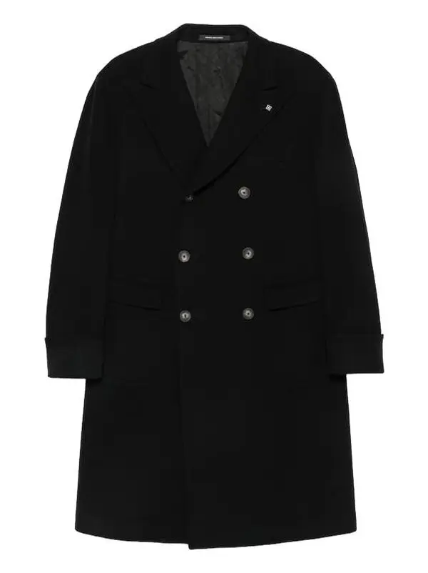Tagliatore Double-breasted Cashmere-blend Overcoat - Black