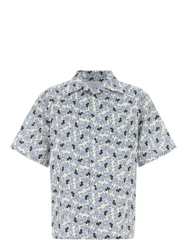 Prada Printed Cotton Poplin Shirt - Cream