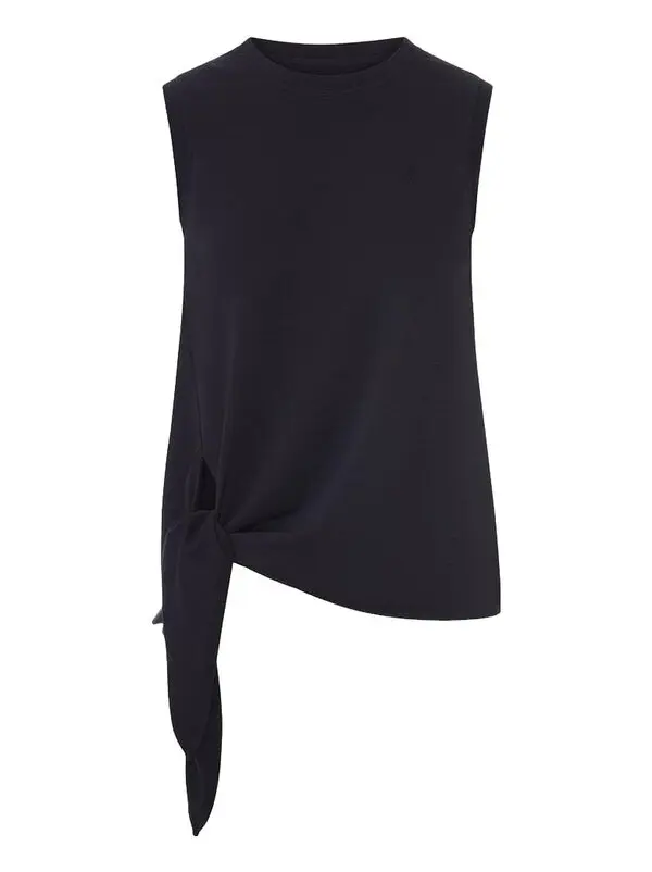 JW Anderson J.w.anderson Cotton Tank Top With Knotted Hem - Black