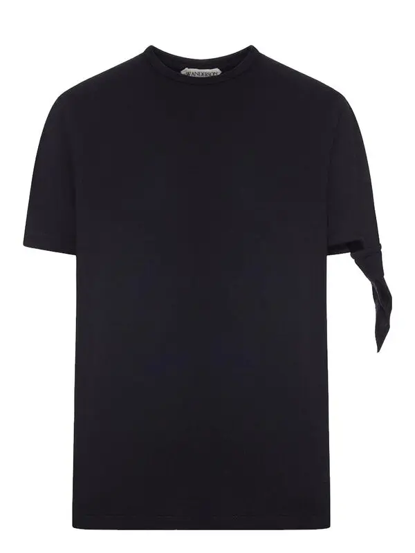 JW Anderson Knotted Sleeve Jersey T-shirt - Black