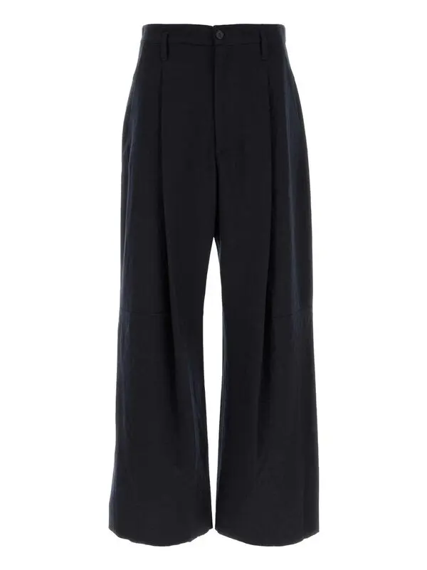 Giorgio Armani Midnight Wool Wide-leg Pant - Blue