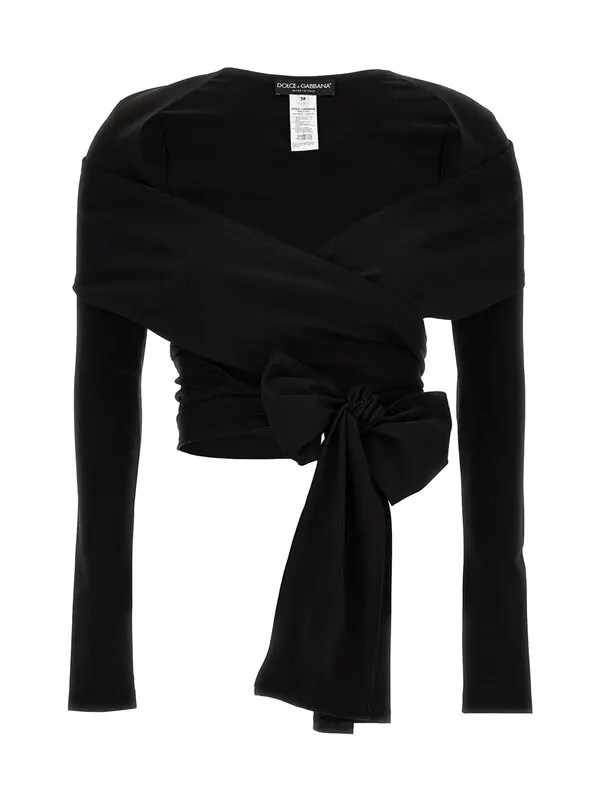 Dolce & Gabbana Kim Stretch Fabric Crop Top - Black