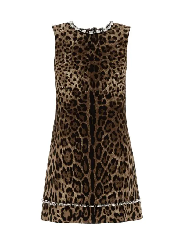Dolce & Gabbana Leopard Cady Dress - Multicolor