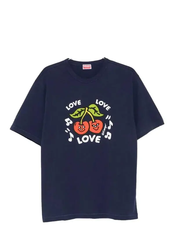 Kenzo Cherry-print T-shirt - Blue