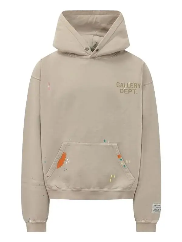 GALLERY DEPT. Paint-splatter Logo Cotton Hoodie - Cream