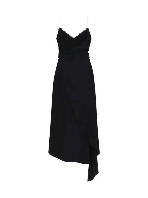 Moschino Midi Dress With Lace - Black