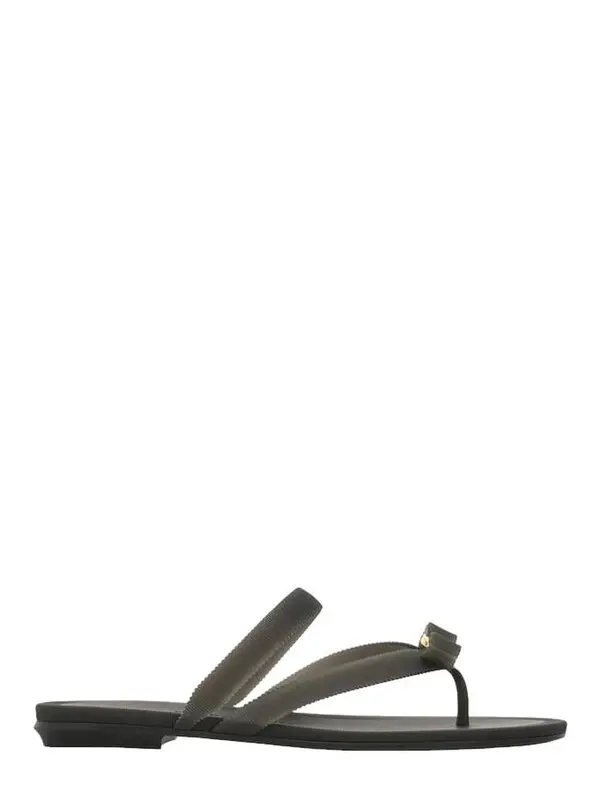 FERRAGAMO Thong Sandals With Vara Bow - Black