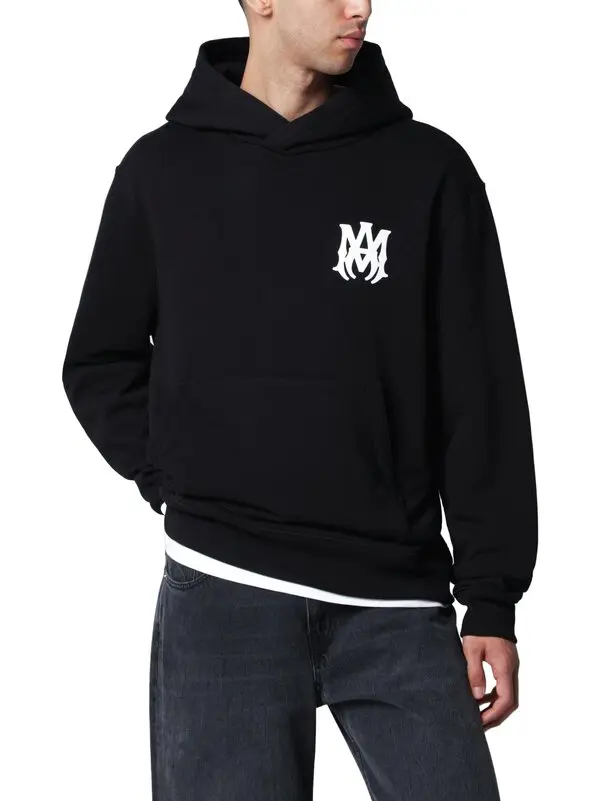 Amiri Logo Cotton Hoodie - Black