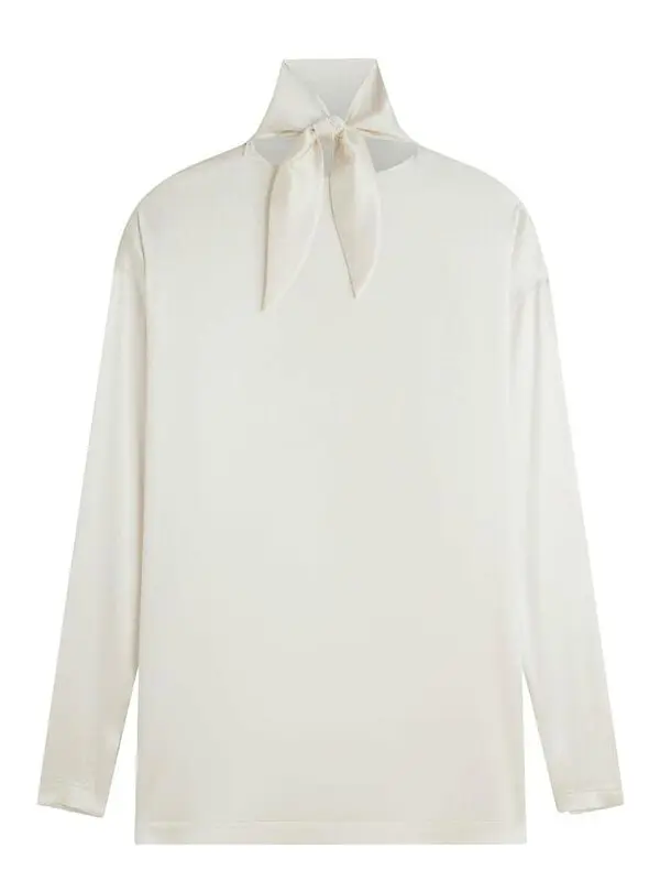 Phoebe Philo Silk Knot Neck Top - Cream