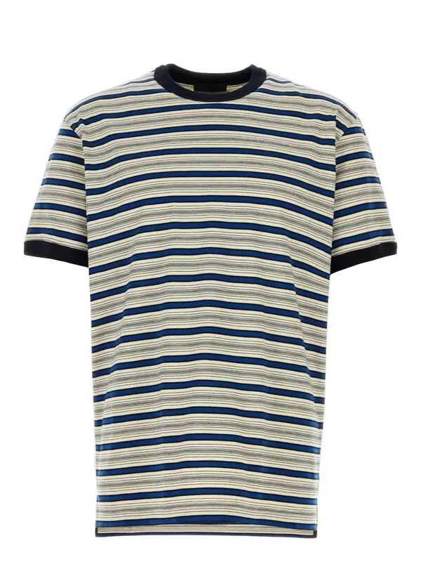 Prada Striped Cotton T-shirt - Cream