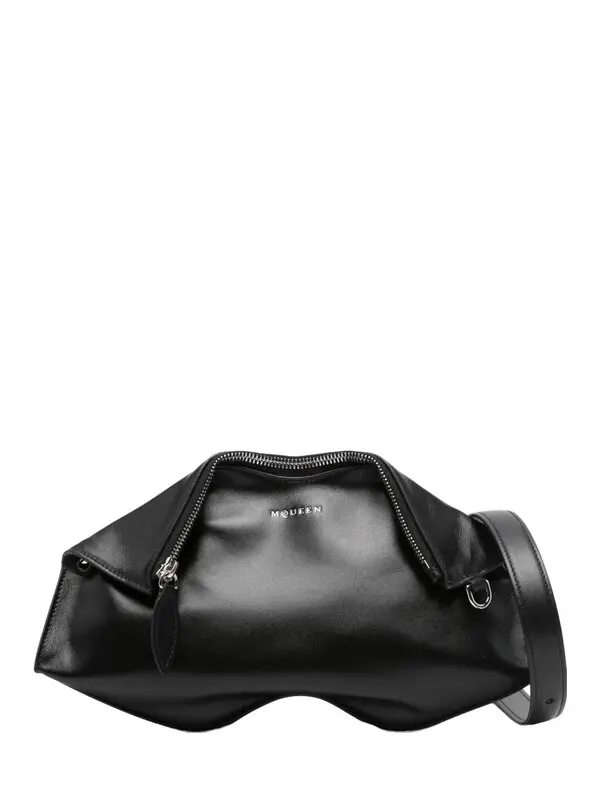 Alexander McQueen Leather Manta Clutch - Black