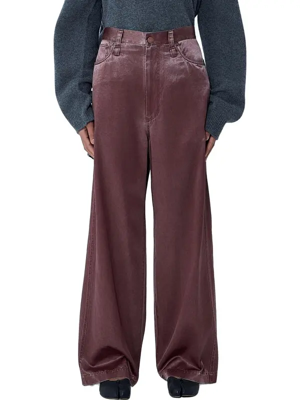Issey Miyake Satin Wide-leg Jeans - Brown