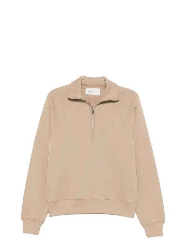 AMI Paris Cotton Quarter Zip Sweatshirt - Multicolor